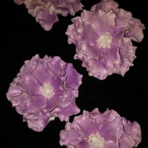 6 Edible 3" RUFFLE Flower / Any Color / Cake Decoration / Sugar Flowers ...