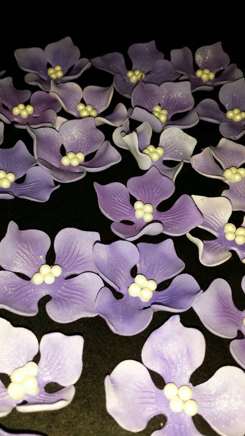 36 Edible HYDRANGEA Flowers / Any Color / Gum Paste / Fondant /sugar ...