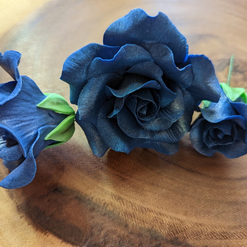 Navy Blue Rose - Etsy