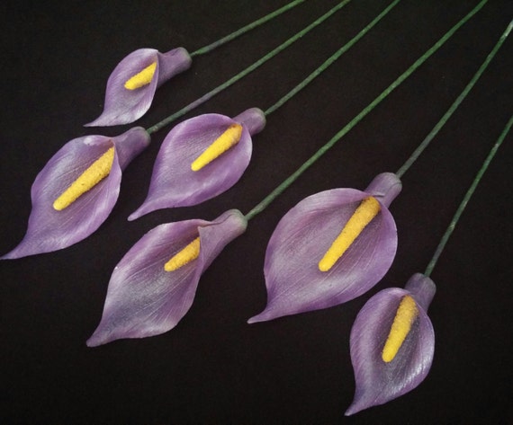 6 Edible Gum Paste Calla Lilies-calla Lily / Extra Long | Etsy