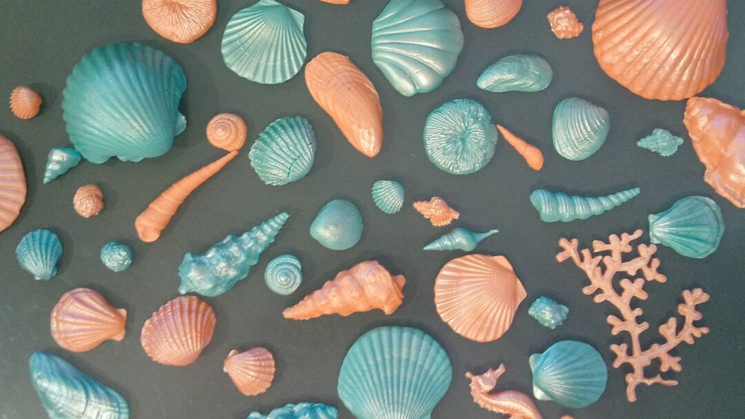 48 Edible SEASHELLS 1.5"/4" Variety Sizes and Shapes /sugar / Gum Paste ...