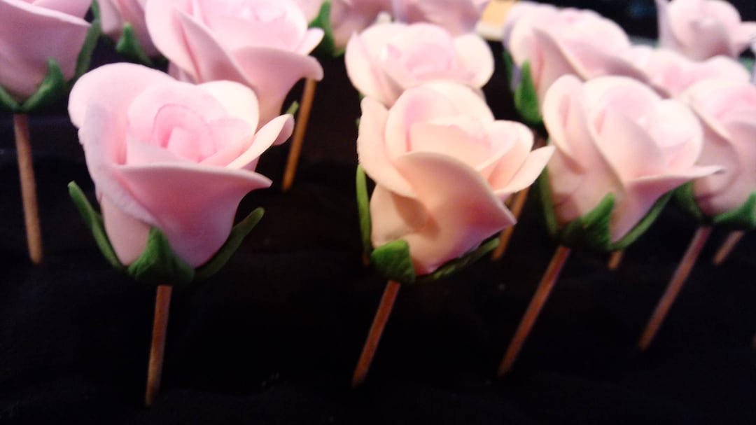 24 Edible Small ROSES / Gum Paste / Fondant / Any Color / Cake ...