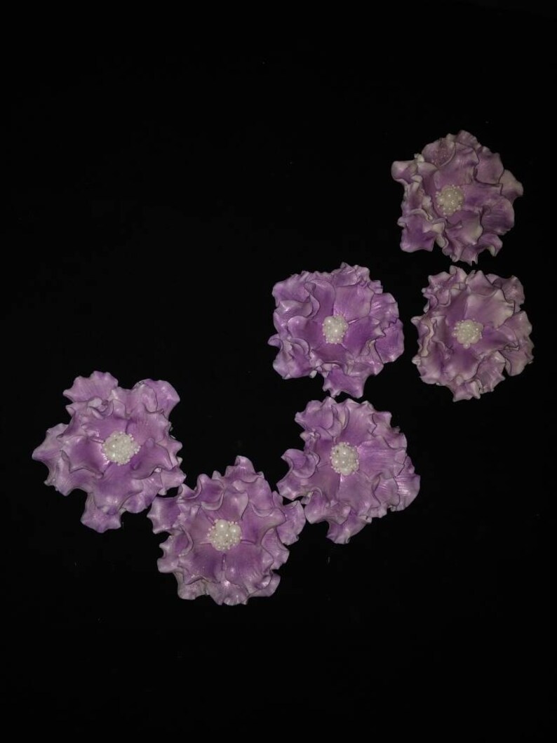 6 Edible 3 RUFFLE Flower / Any Color / Cake Decoration / - Etsy