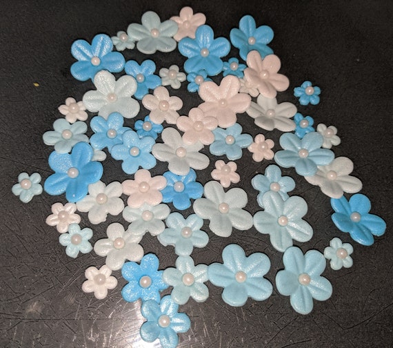 DAINTY Blue FLOWERS / 3 Sizes / Varying Shades / Gum | Etsy