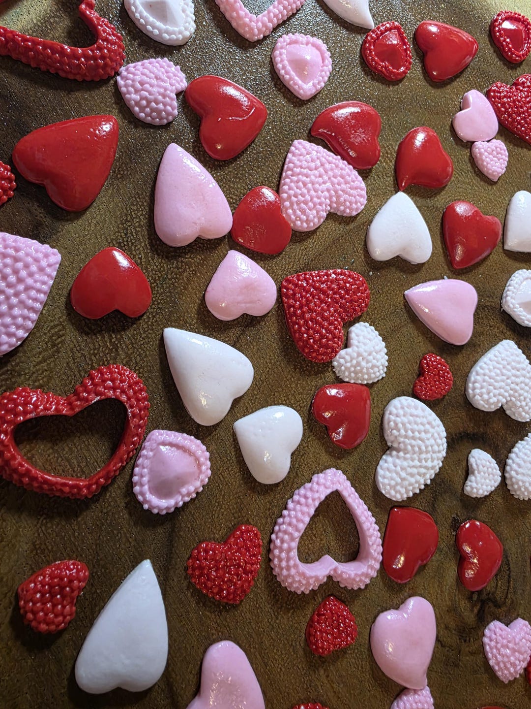36 Edible Valentine Hearts/fondant Cupcake Topper/cake Pop Topper/mini ...