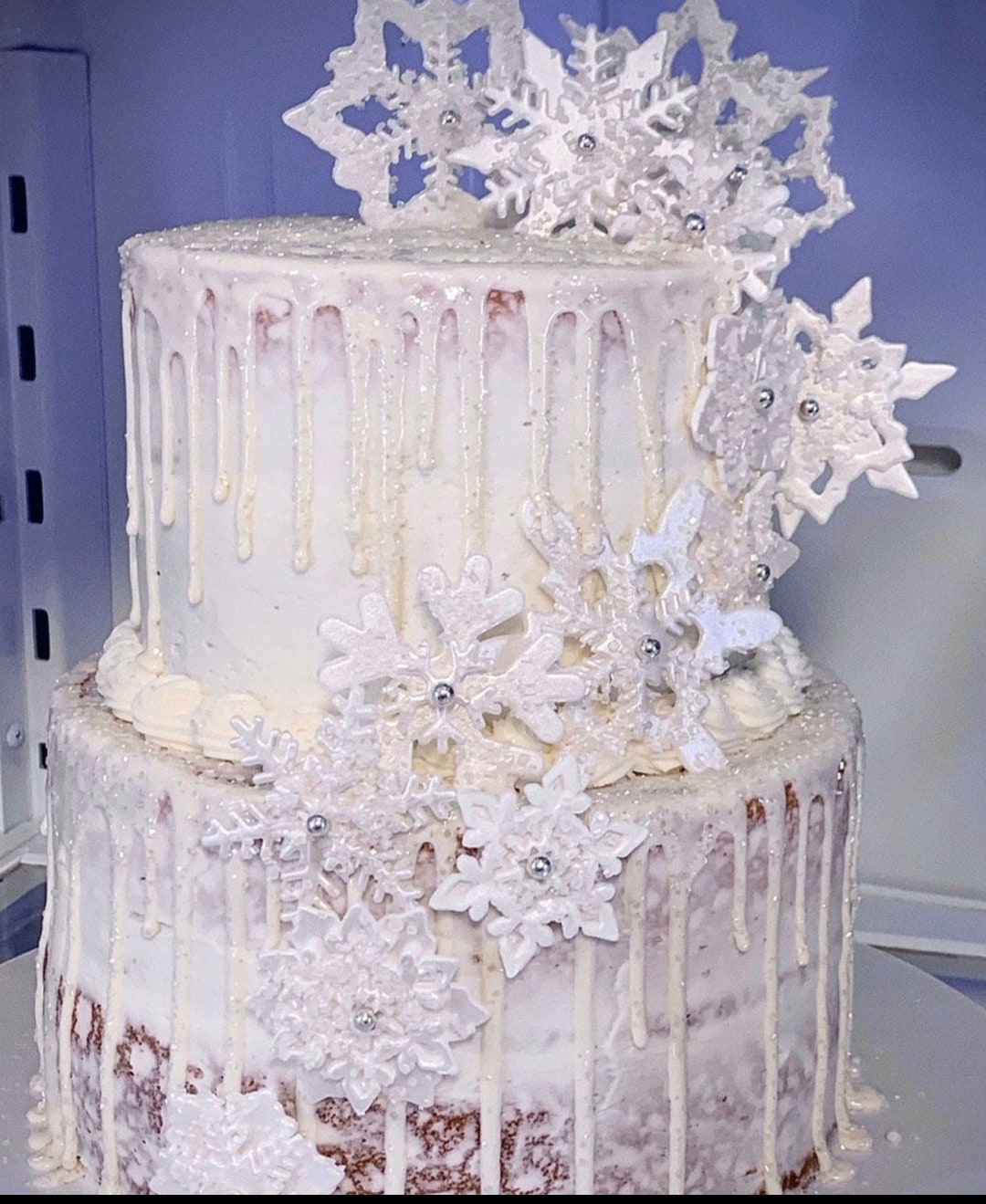 24 Edible VARIETY SPARKLY SNOWFLAKES Sugar, Gum Paste/fondant...various ...