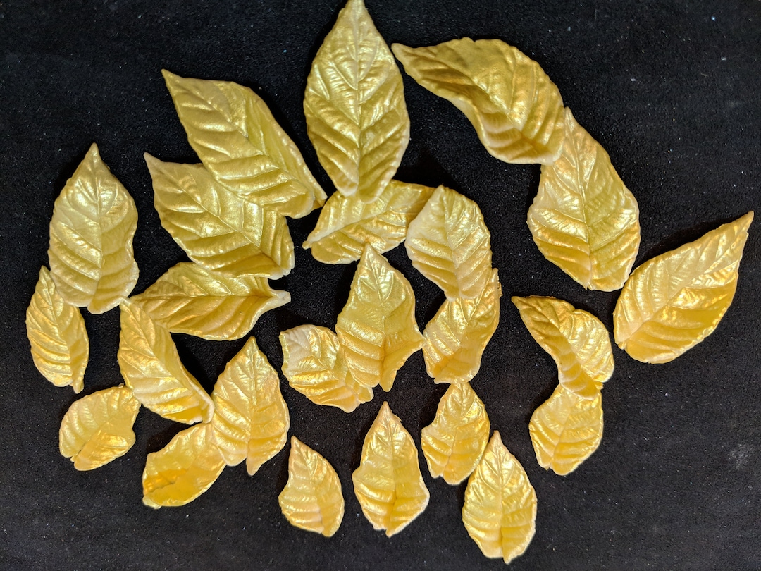 36 Dainty Gum Paste Leaves / Edible Cake Decorations - Etsy