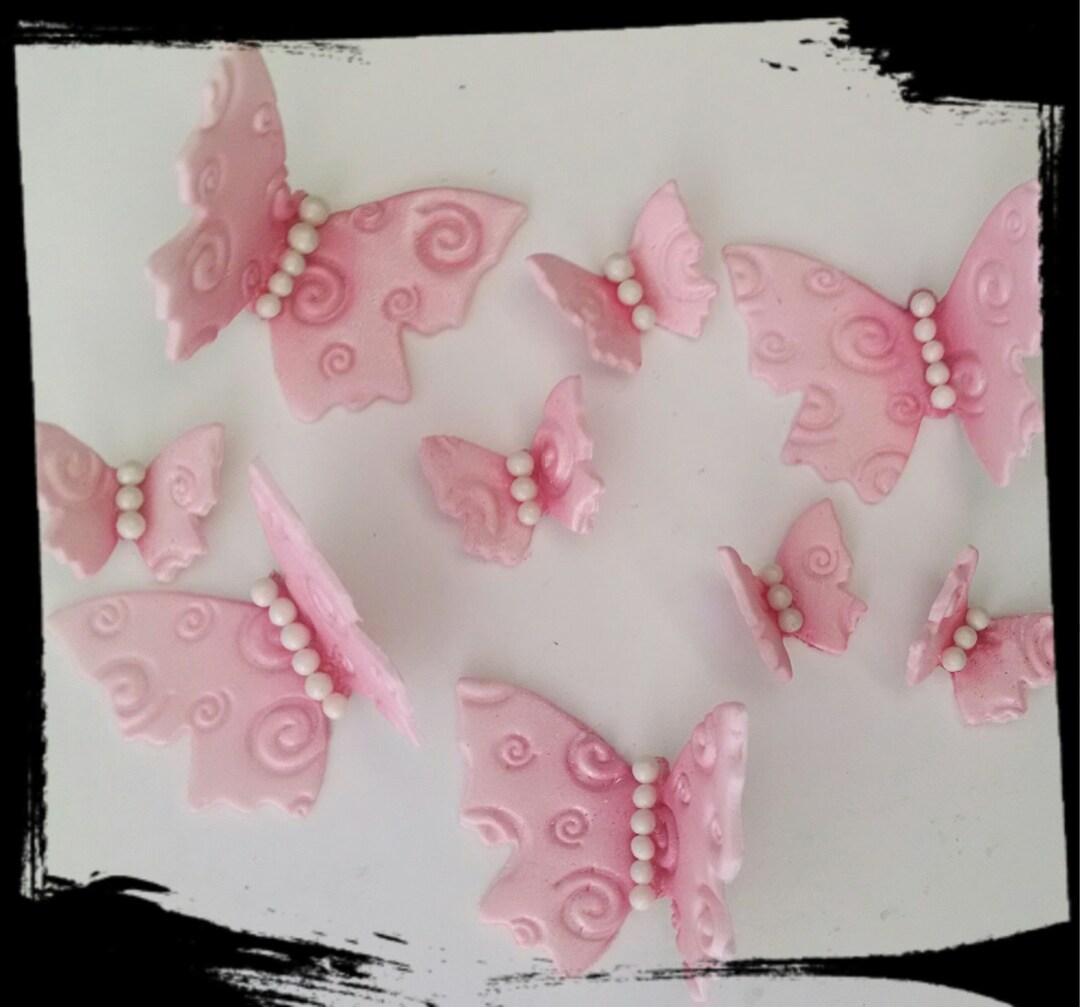 12 Edible BUTTERFLY/BUTTERFLIES / Any Color / Gum Paste / Fondant ...