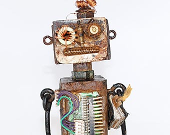 Meg-a-hertz - One of a Kind Unique Creation - Found Objects Robot ...