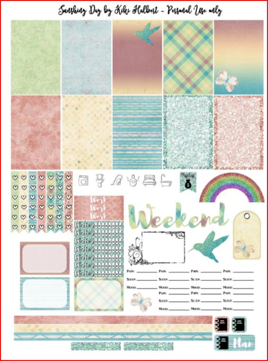 Sunshiny Day Printable Stickers for the Happy Planner - Etsy