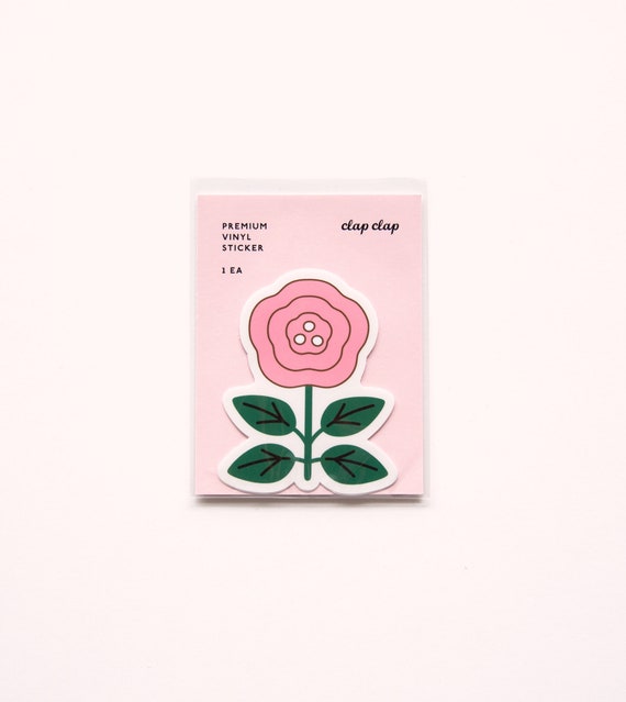 Paper & Party Supplies Paper Pink Rose Flower Waterproof Sticker etna ...