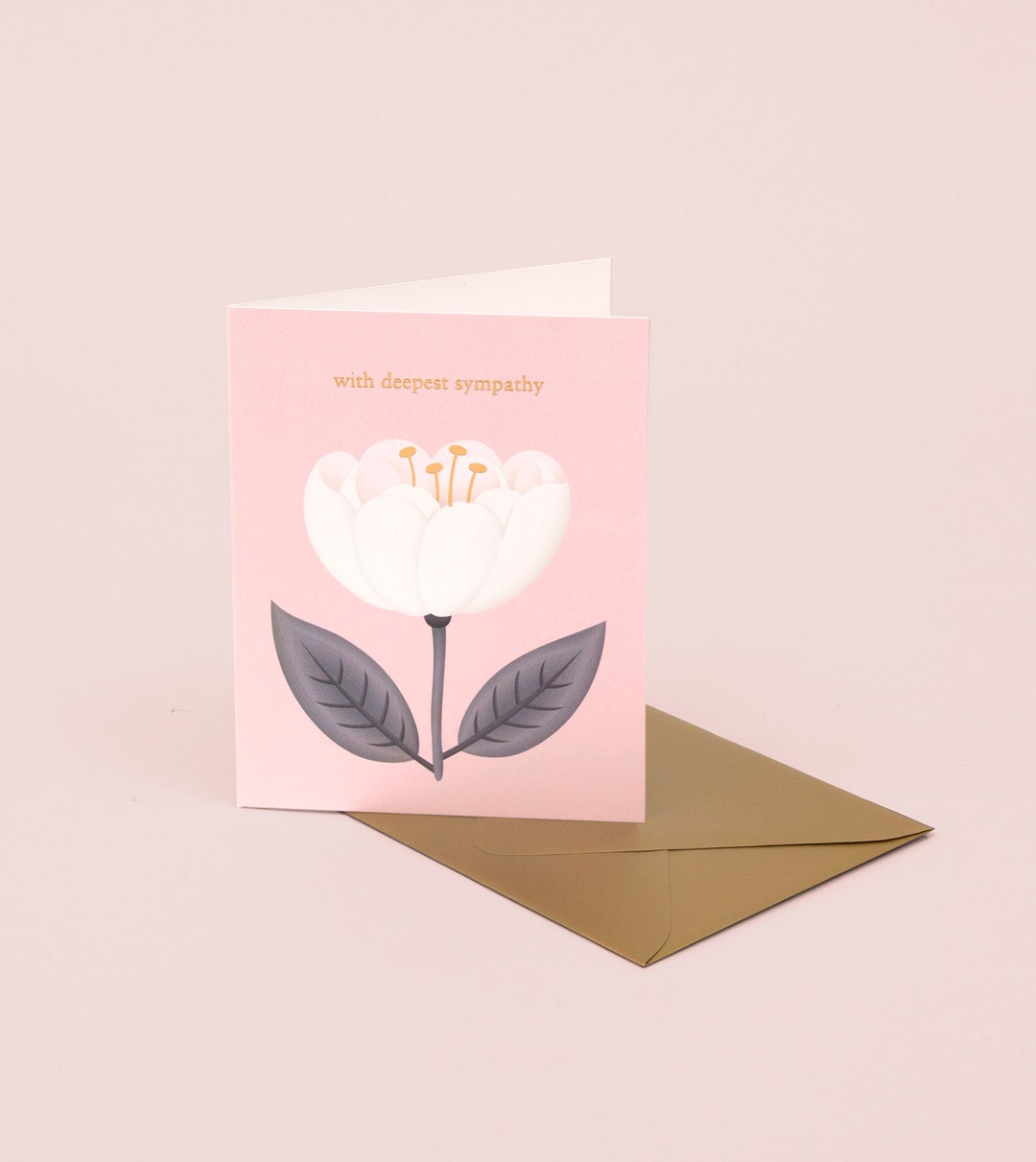 White Poppy Sympathy Card - Etsy