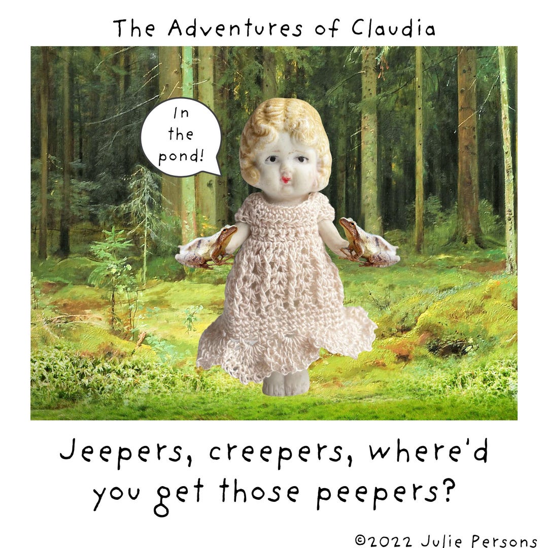 Jeepers Creepers Where's You Get Those Peepers Rectangle Frog Magnet ...