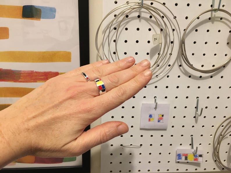 Custom Size / Mondrian FAT Ring Sterling Silver / Custom Size ...