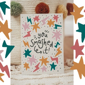 You Smashed It - Stars and Lighting Strikes Congratulations Card ...