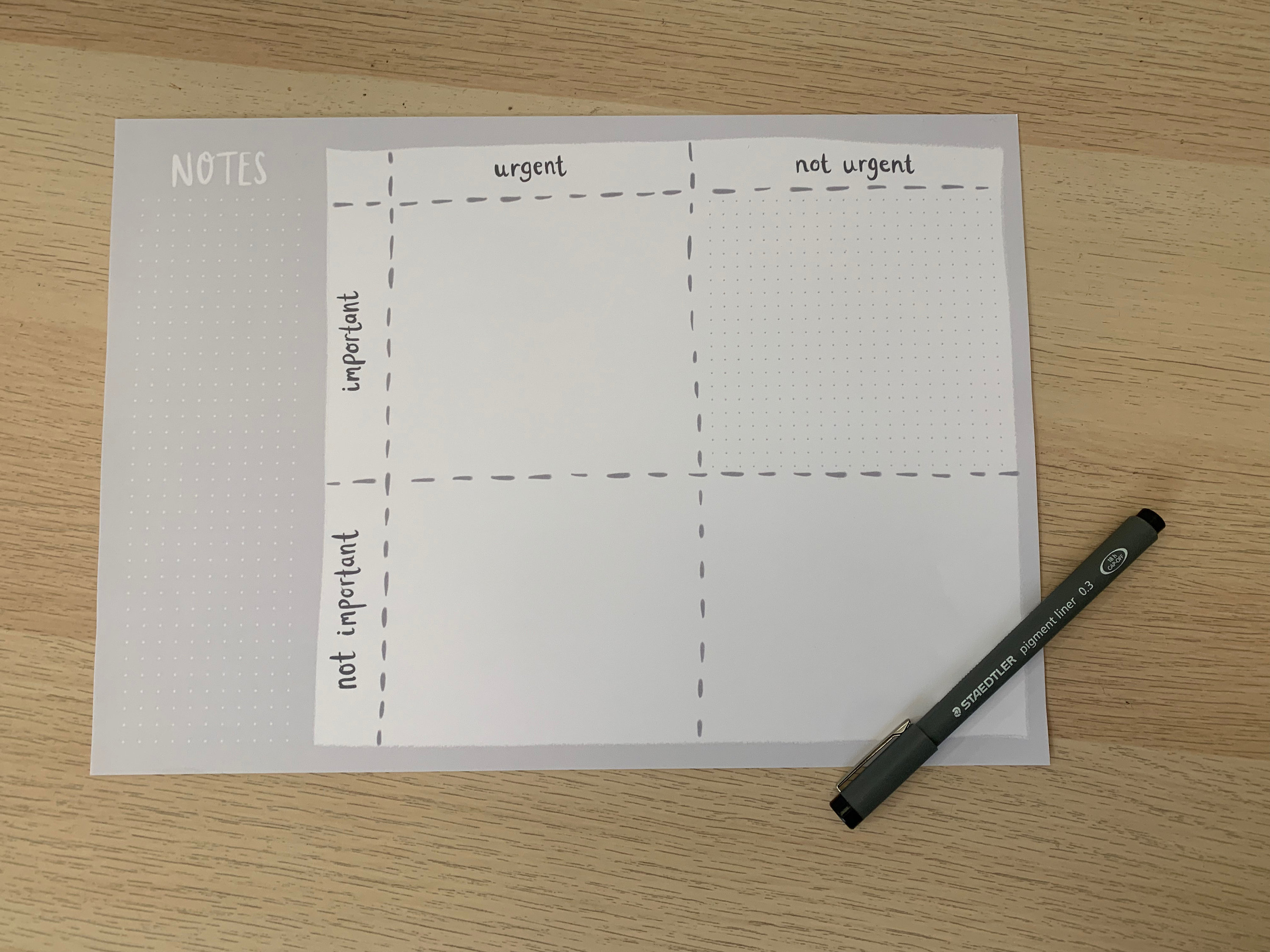 Cute A4 Eisenhower Matrix Desk Pad Organiser | *digital Download* | Desk Stationery | to Do List ...