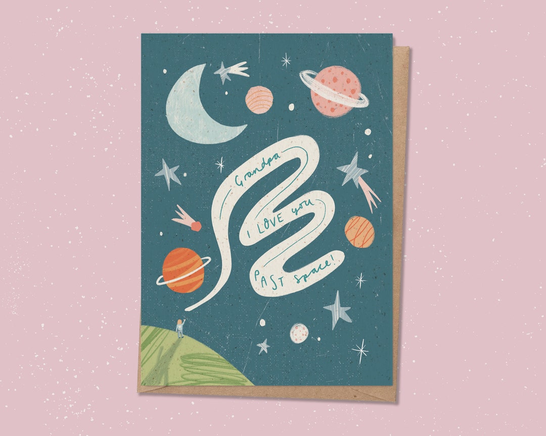 Space Father's Day Card | Grandpa I Love You Past Space | Moon and Back ...