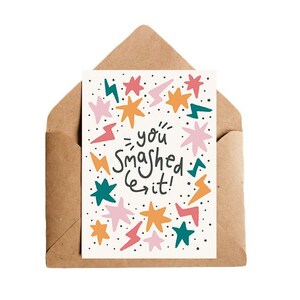 You Smashed It - Stars and Lighting Strikes Congratulations Card ...