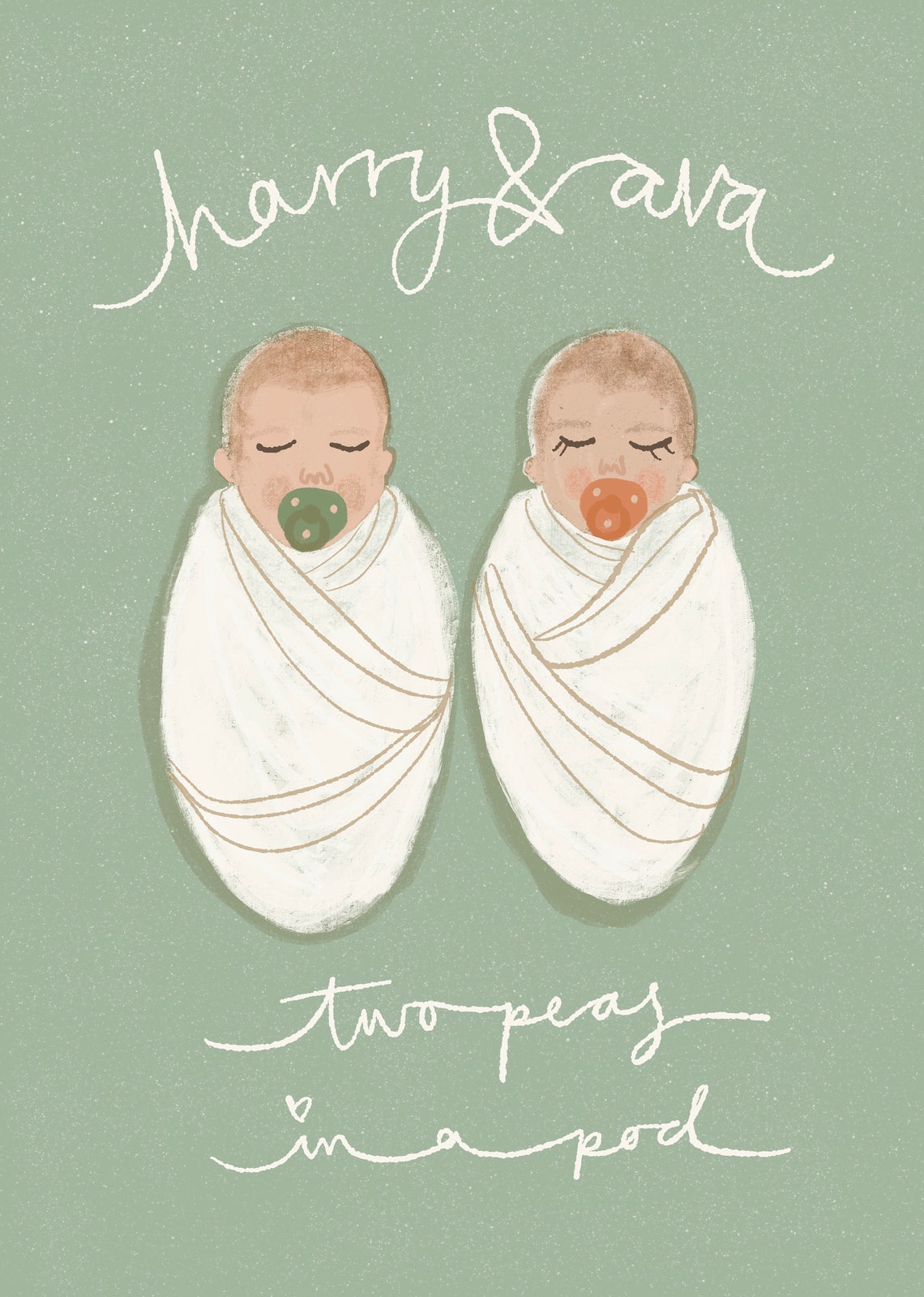 Peas in A Pod | New Baby Twins | Personalise Me! - Etsy