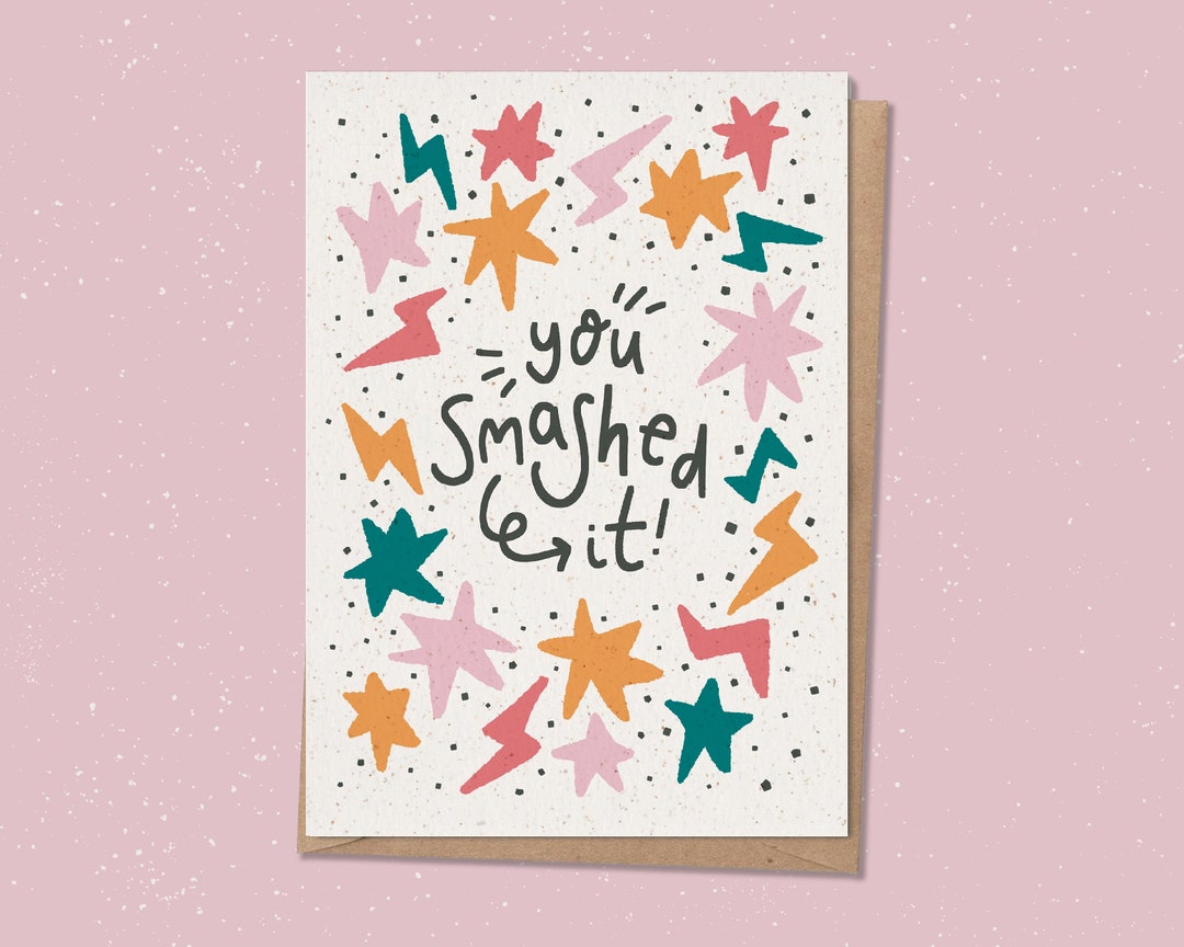 You Smashed It - Stars and Lighting Strikes Congratulations Card ...