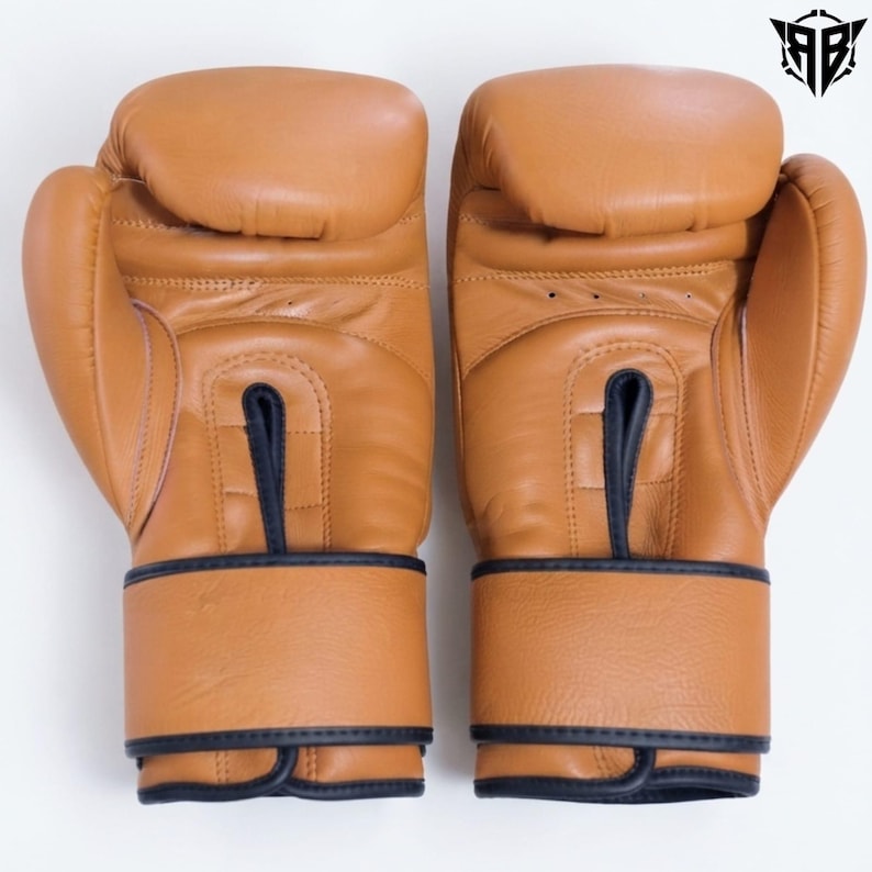 Genuine Tan Leather Boxing Gloves for Training Sparring Equipment ...