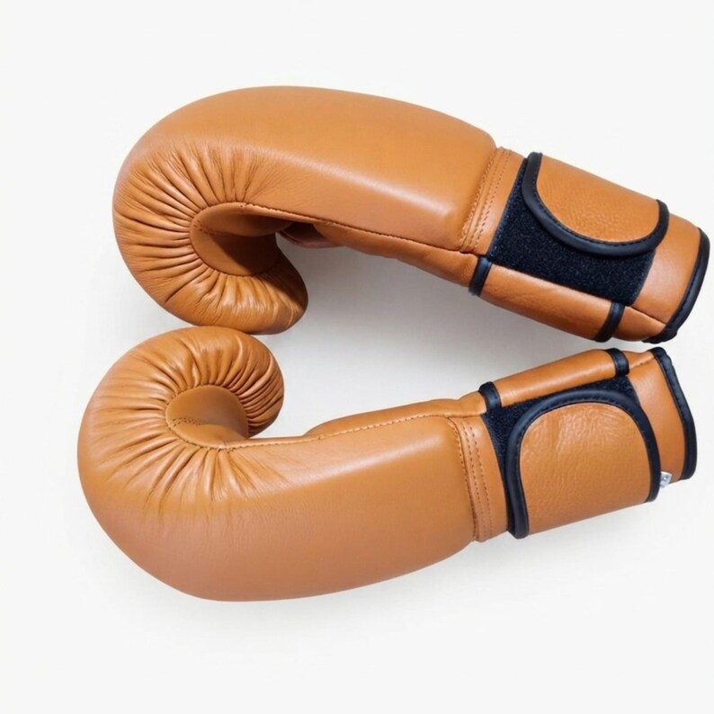 Genuine Tan Leather Boxing Gloves for Training Sparring Equipment ...