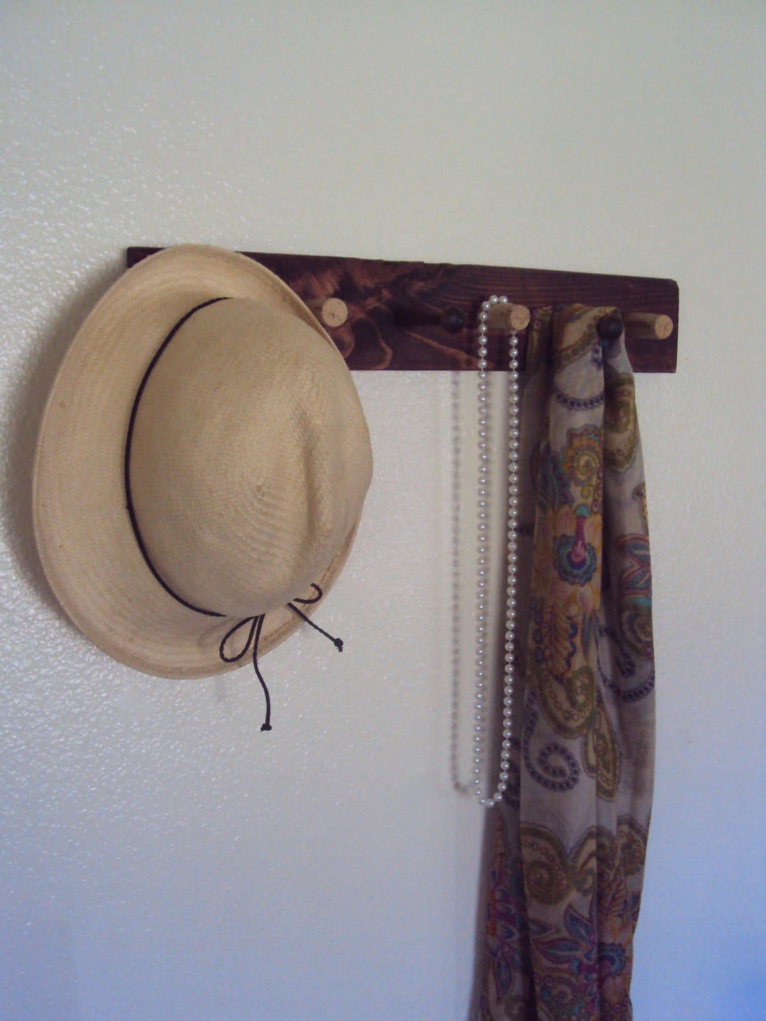 Primitive Hallway Rack - Rustic Cottage Scarf Rack - Herb Drying Hanger ...