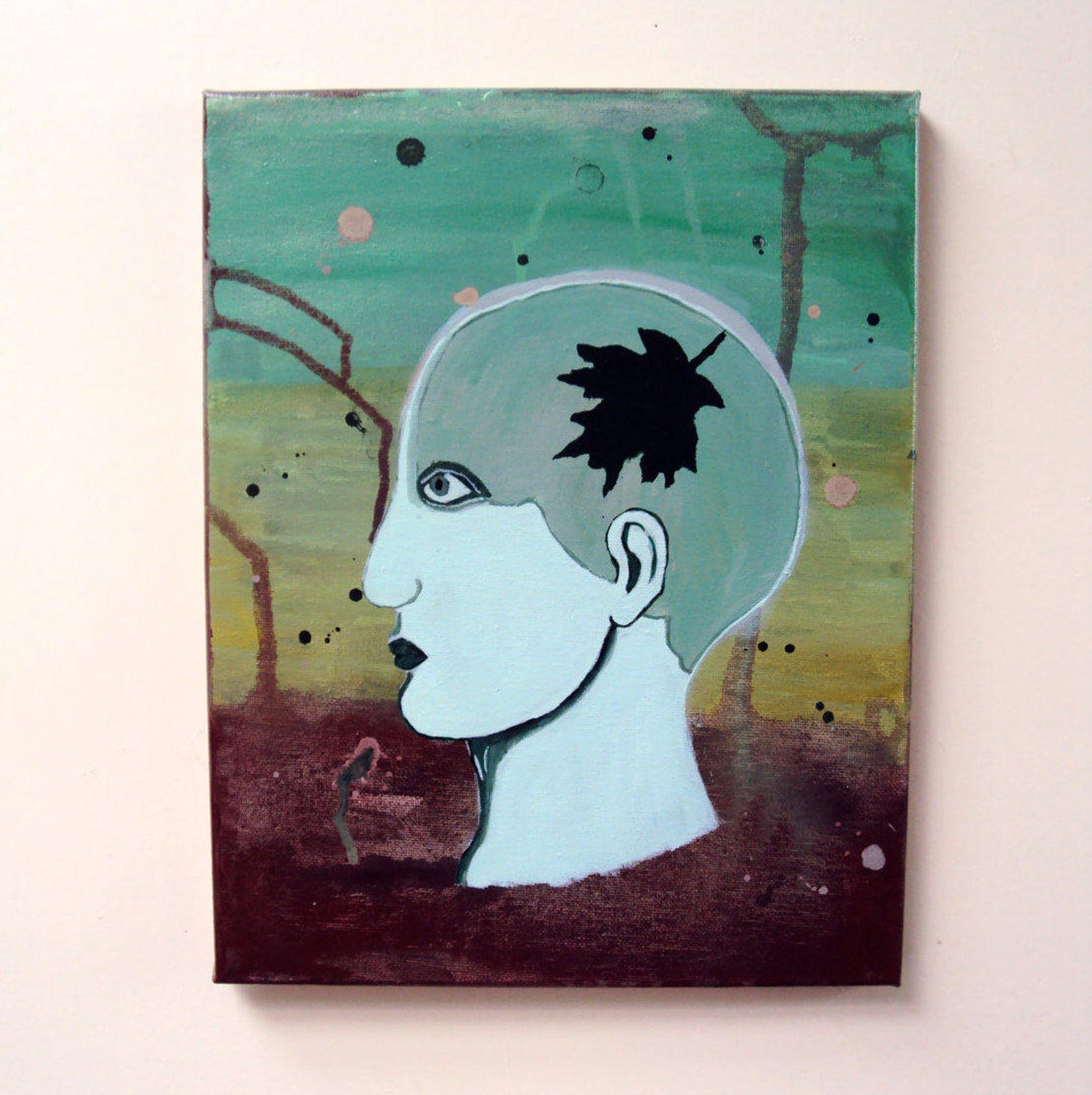 Surreal Head Painting Abstract Canvas Wall Art Neurology | Etsy