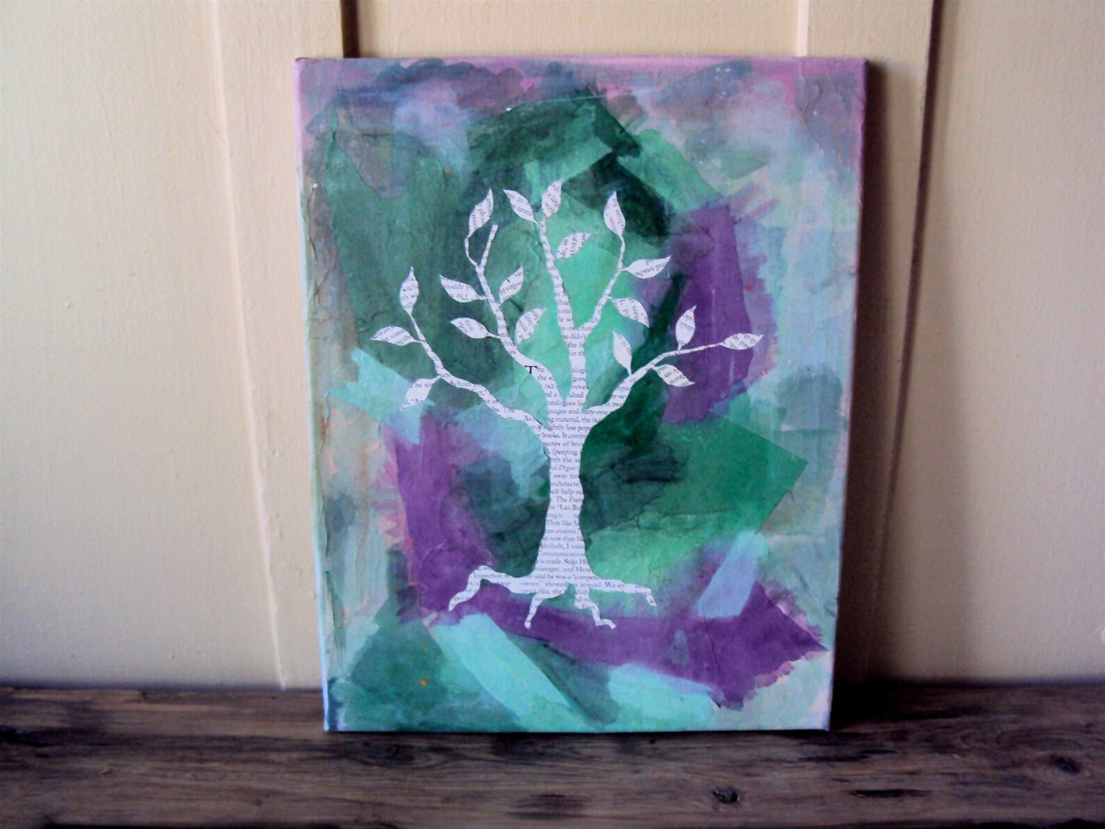 Bohemian Newspaper Tree - 11 X 14 Original Mixed Media Painting ...