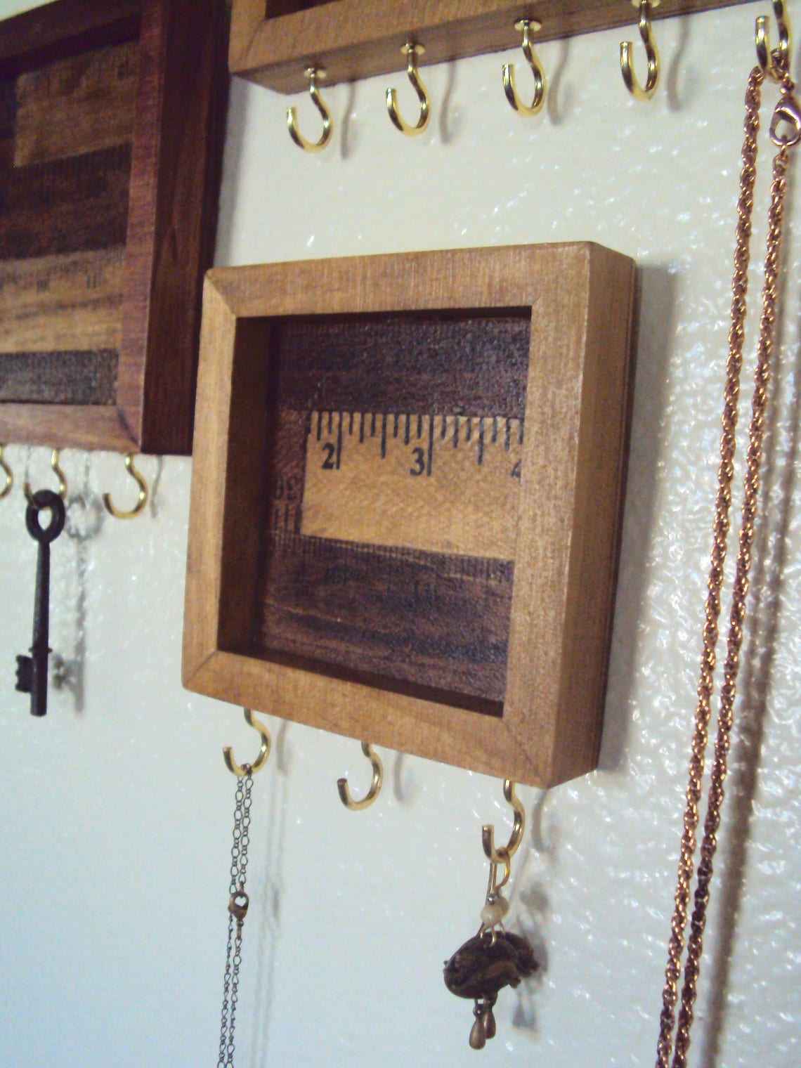 Small Rustic Industrial Jewelry Hanger - Tiny Bohemian Necklace Holder ...