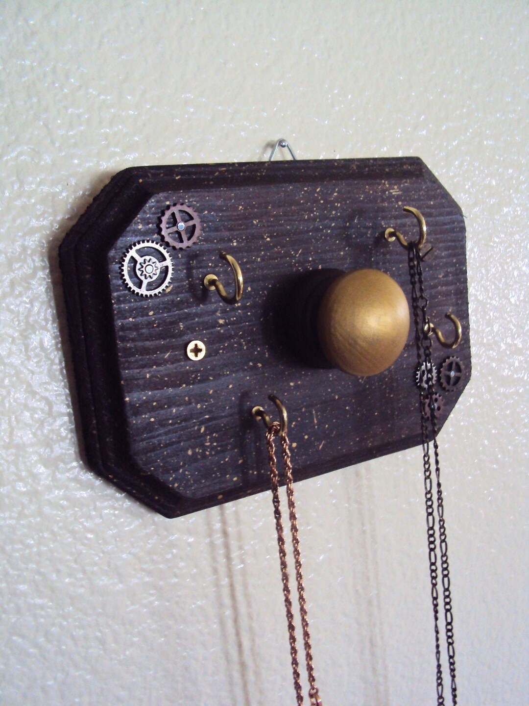 Steampunk Jewelry Display Organizer - Industrial Chic Necklace Holder ...