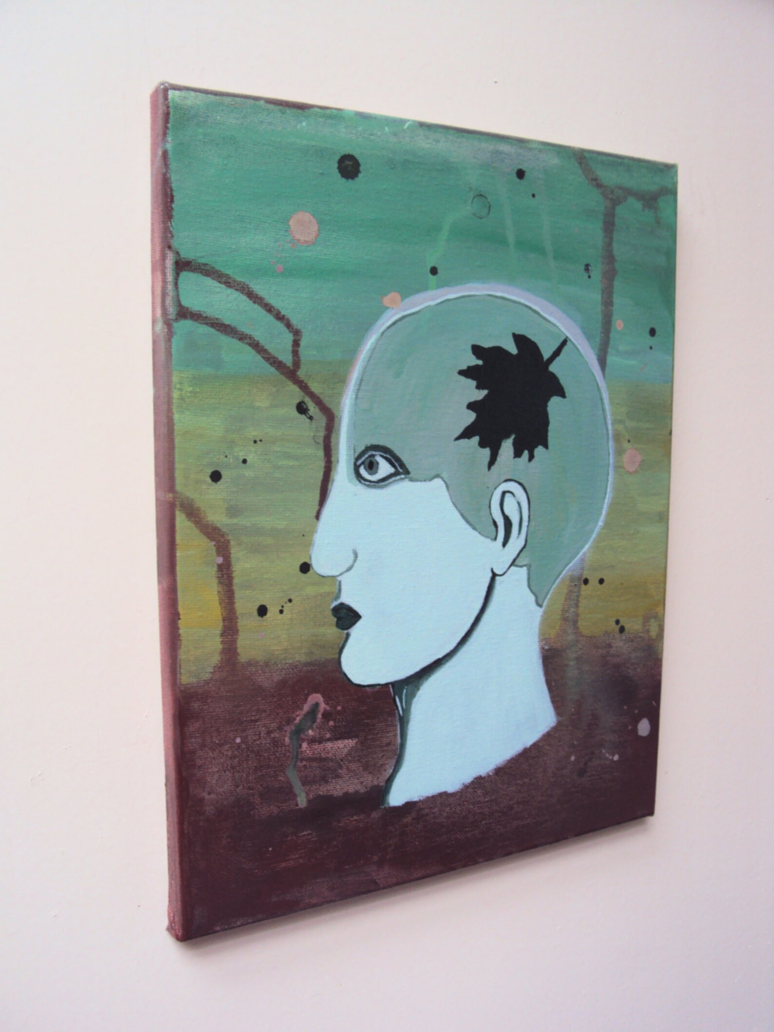 Surreal Head Painting Abstract Canvas Wall Art Neurology | Etsy