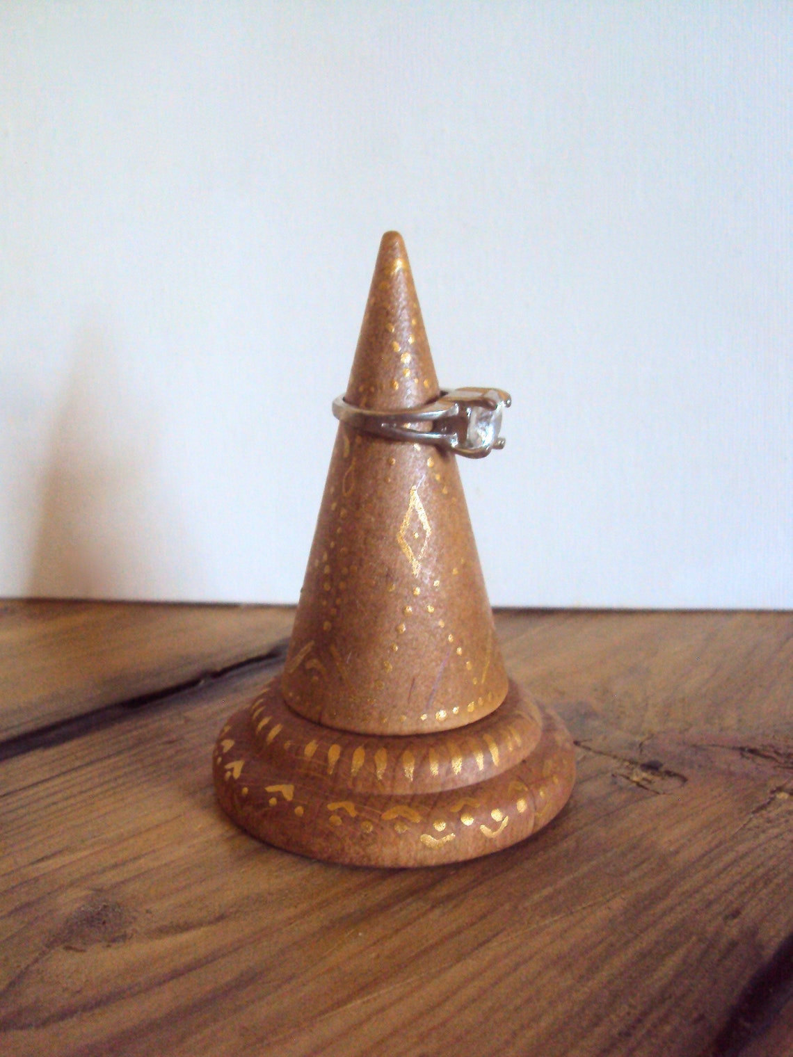 Bohemian Ring Cone Stand Boho Ring Display Wood Wedding - Etsy
