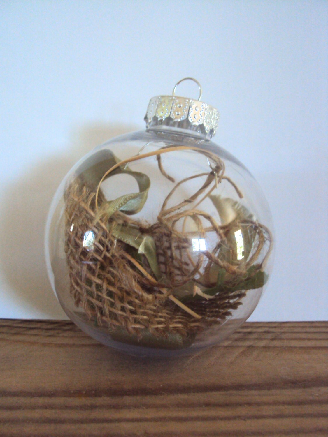 Holiday Burlap Ball Ornaments - Rustic Farmhouse Shatterproof Christmas ...