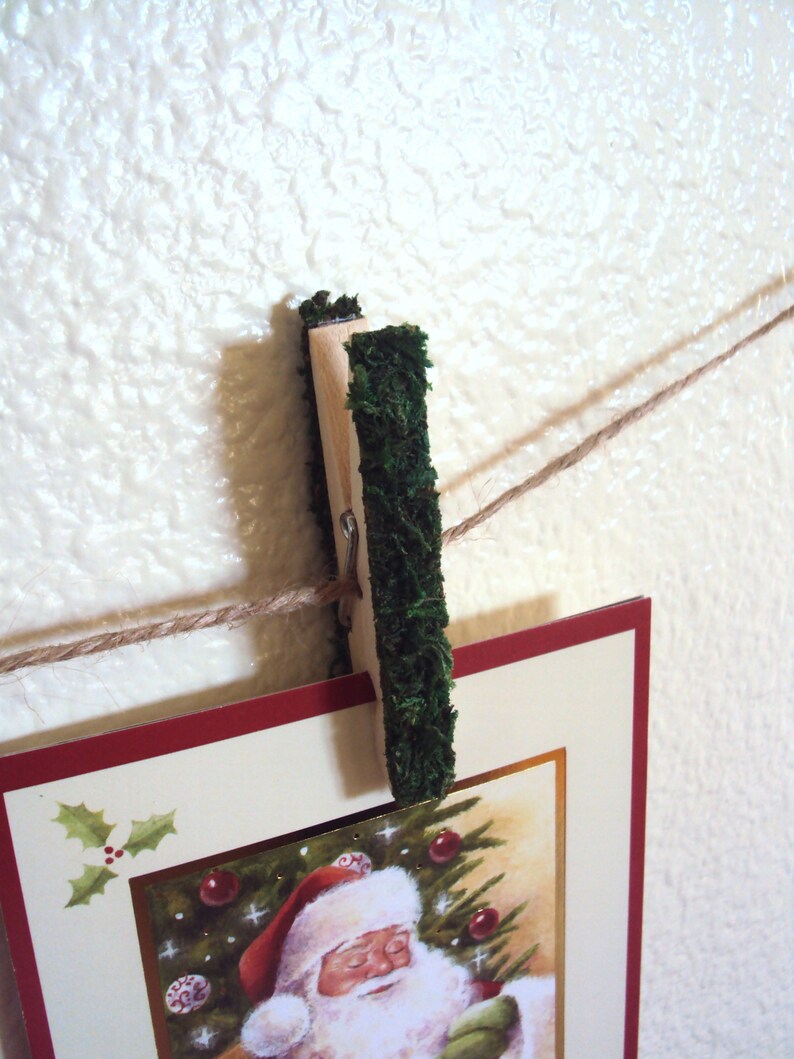 Set of 5 Moss Covered Clothespins Woodsy Mossy Decoration | Etsy