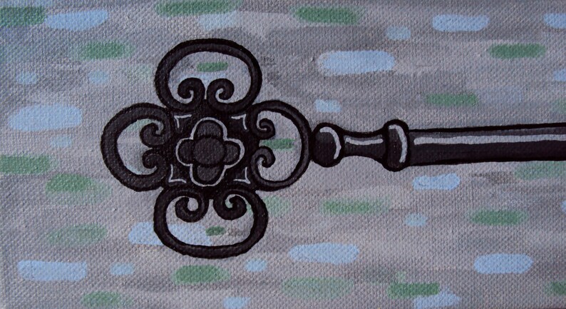 Skeleton Key Painting Old Keys Home Decor Modern Gothic - Etsy