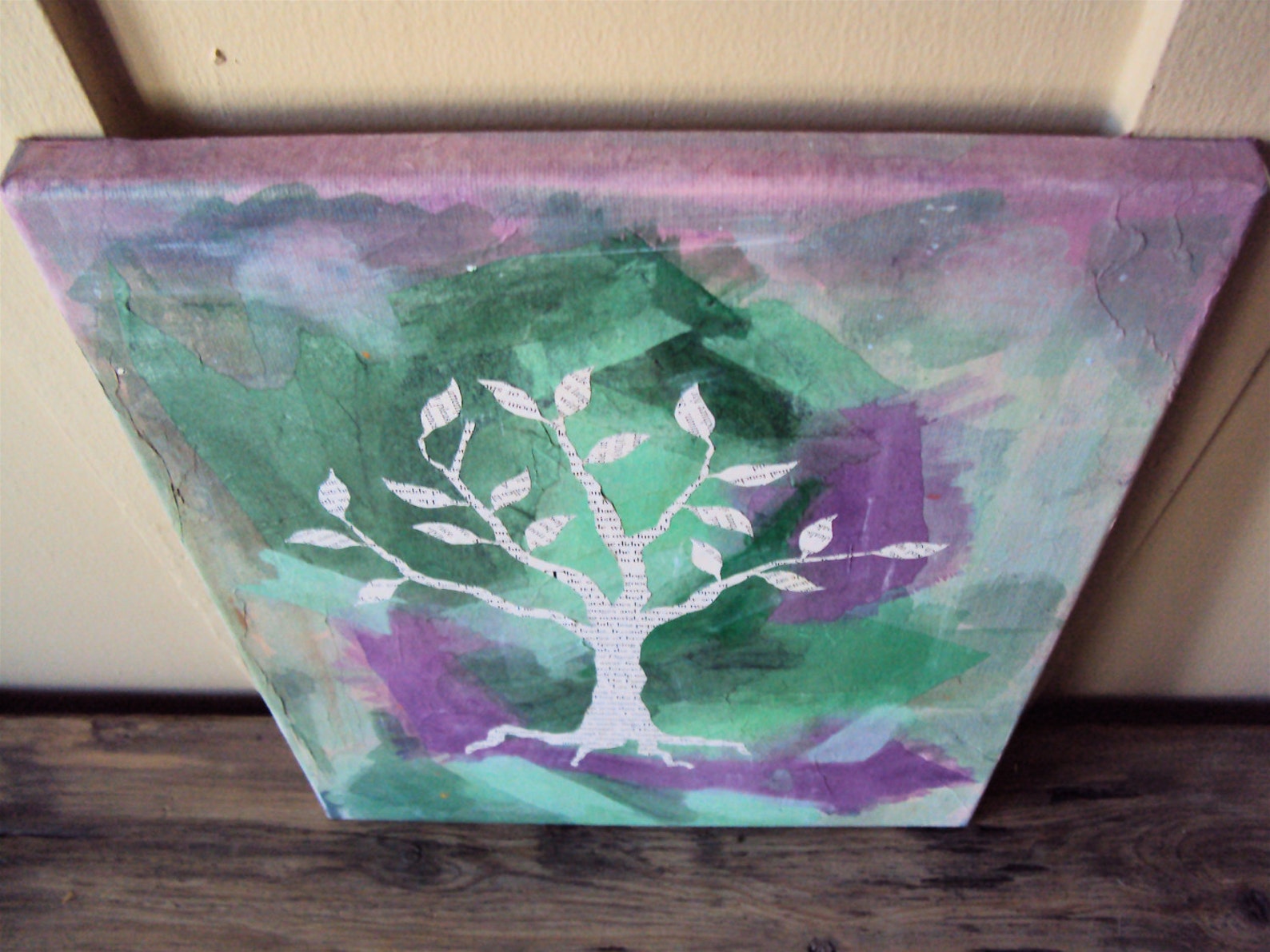 Bohemian Newspaper Tree 11 X 14 Original Mixed Media - Etsy