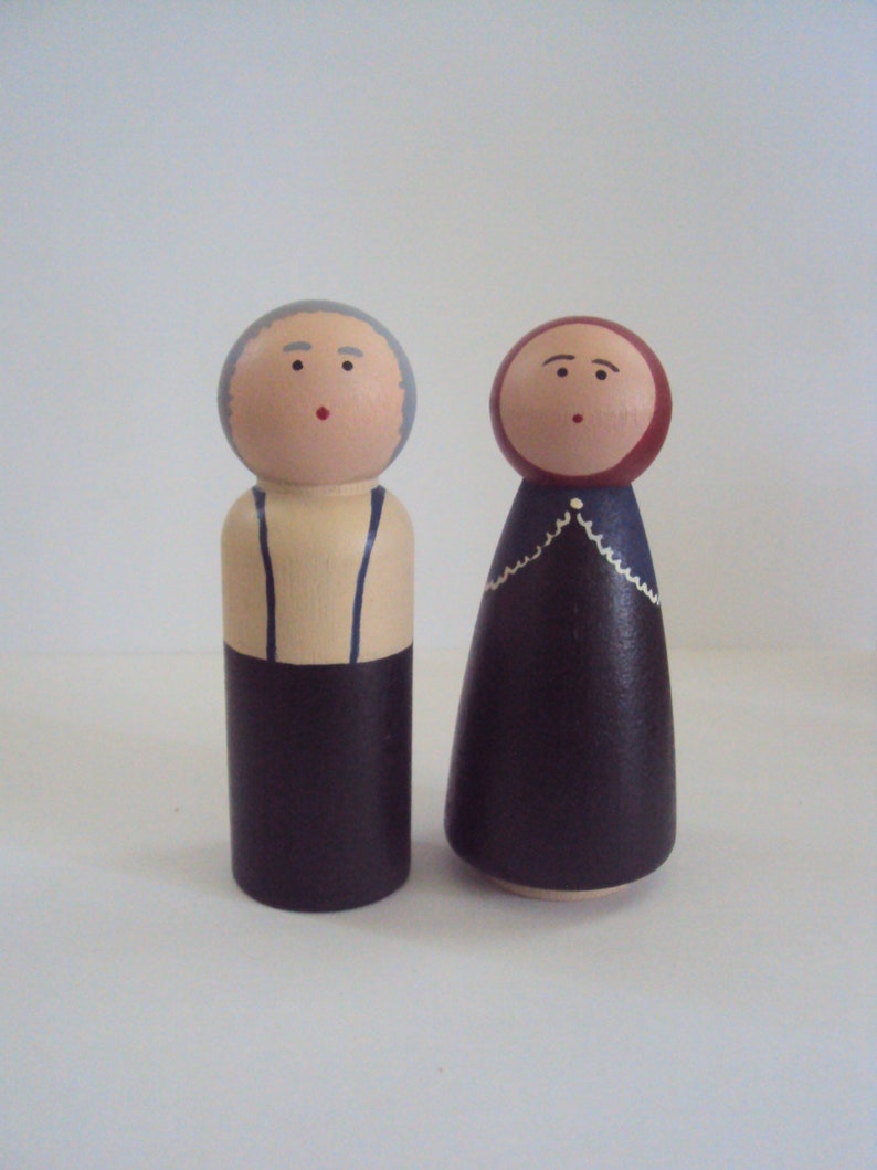 Miniature Folk Art People Wood Peg Doll Figurines Little - Etsy