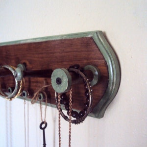 Wood Spool Jewelry Rack - Bohemian Entryway Key Holder - Rustic Chic ...