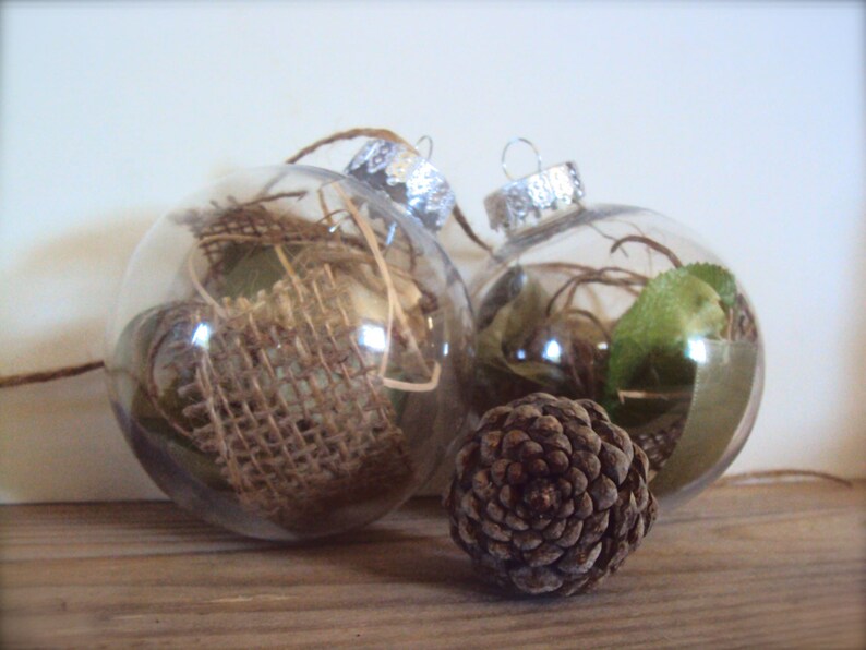 Holiday Burlap Ball Ornaments Rustic Farmhouse Shatterproof - Etsy