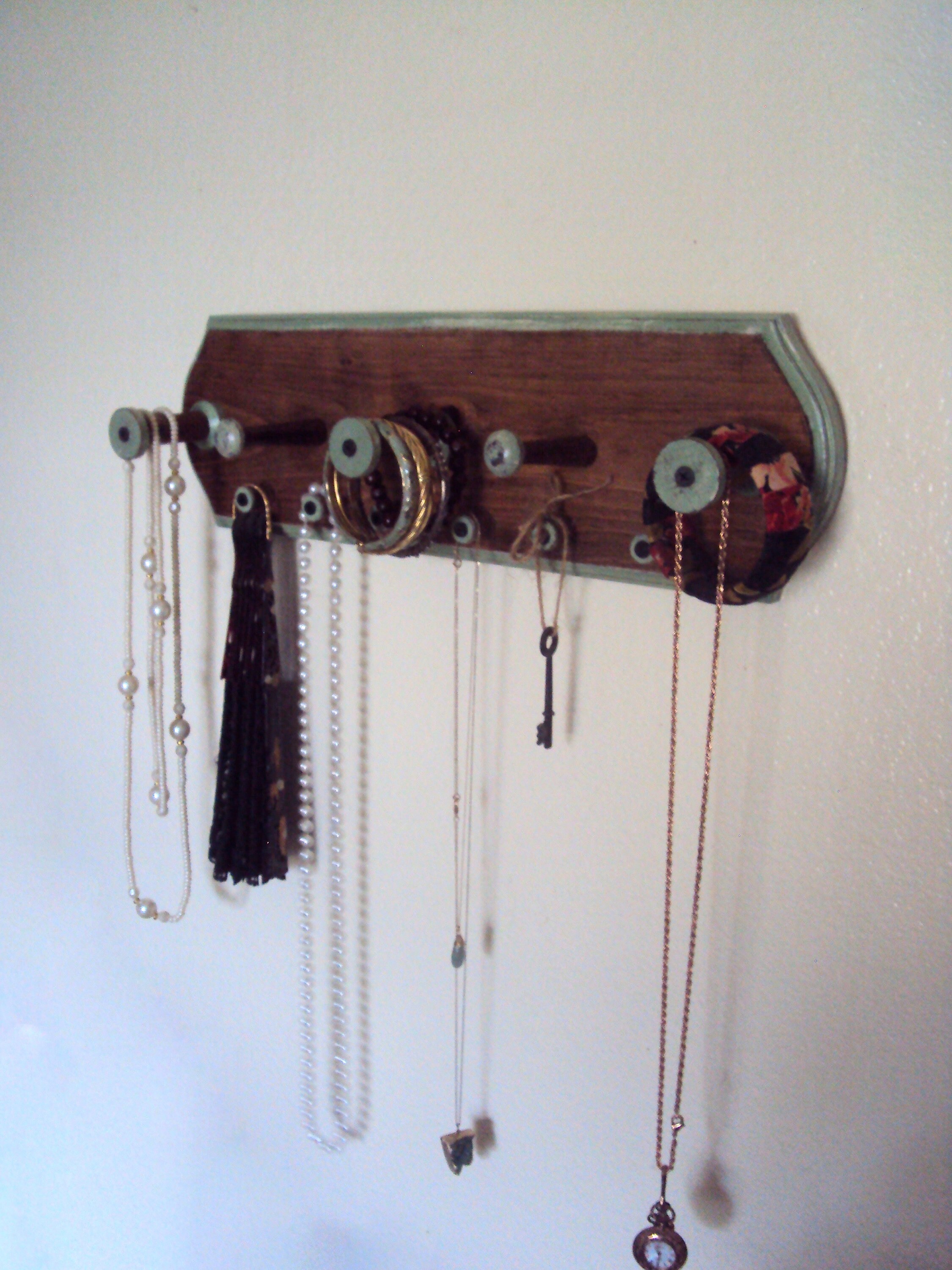 Wood Spool Jewelry Rack Bohemian Entryway Key Holder | Etsy