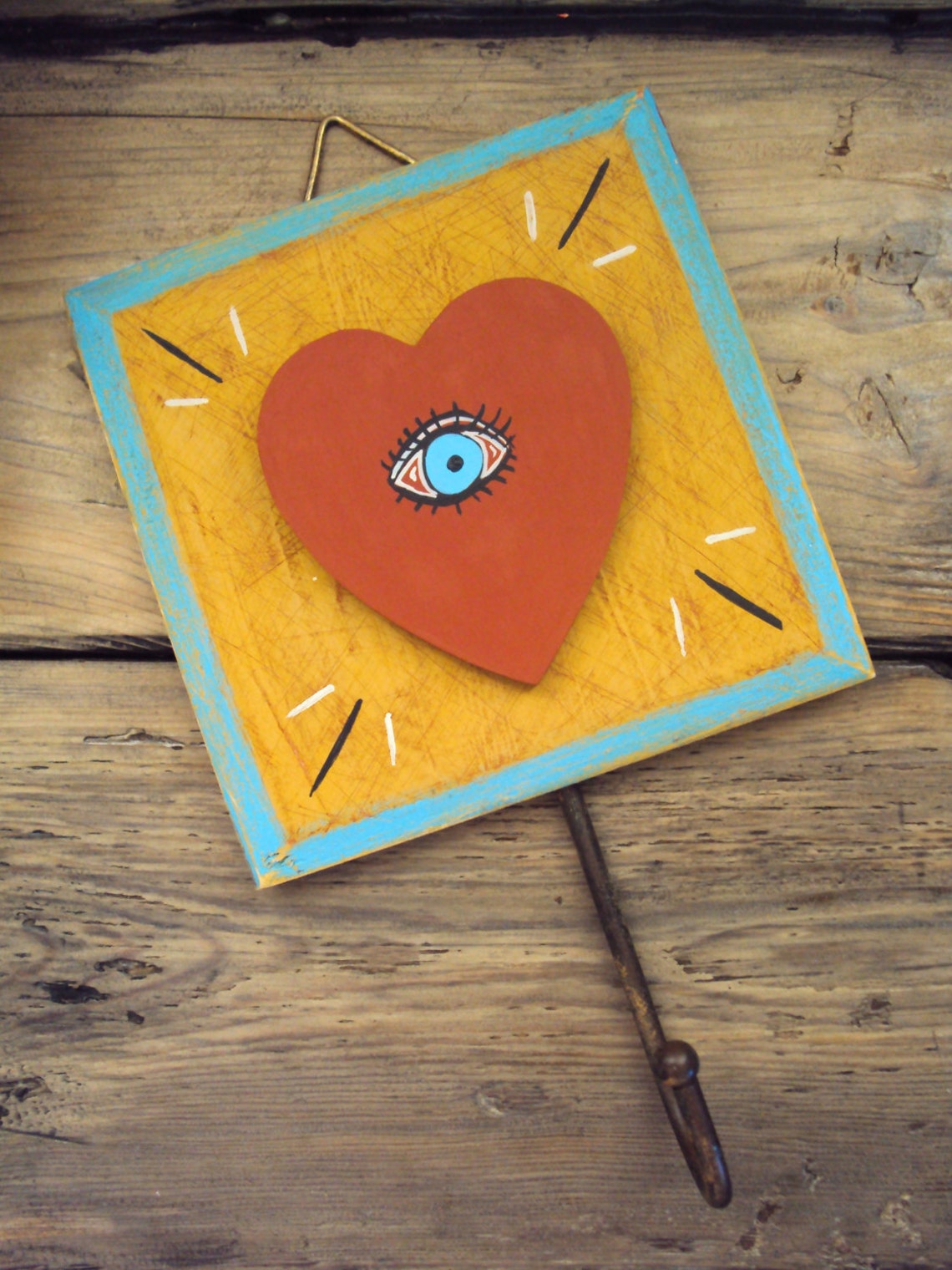 Voodoo Gypsy Wall Hook Evil Eye Wall Art Colorful Bohemian - Etsy