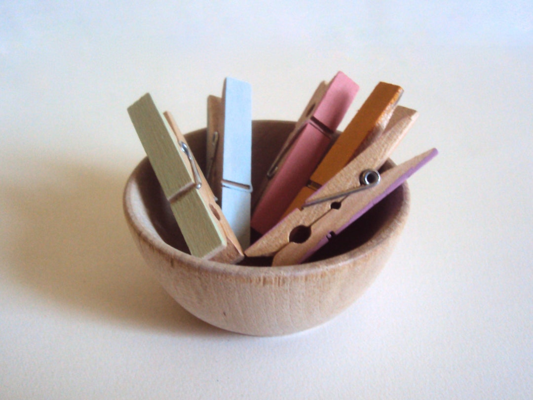 Set of 6 Small Colored Clothespins Pastel Mini Clothes Pins Farmhouse ...