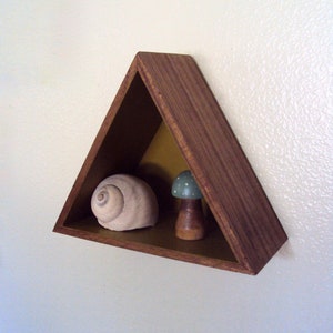 8" Wood Triangle Shelf - Scandinavian Modern Wall Decor - Rustic Wall ...