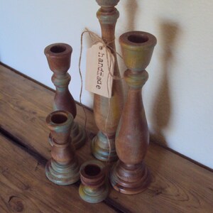 5 Piece Bohemian Candlestick Set Rustic Farmhouse Chic Candle Holder ...