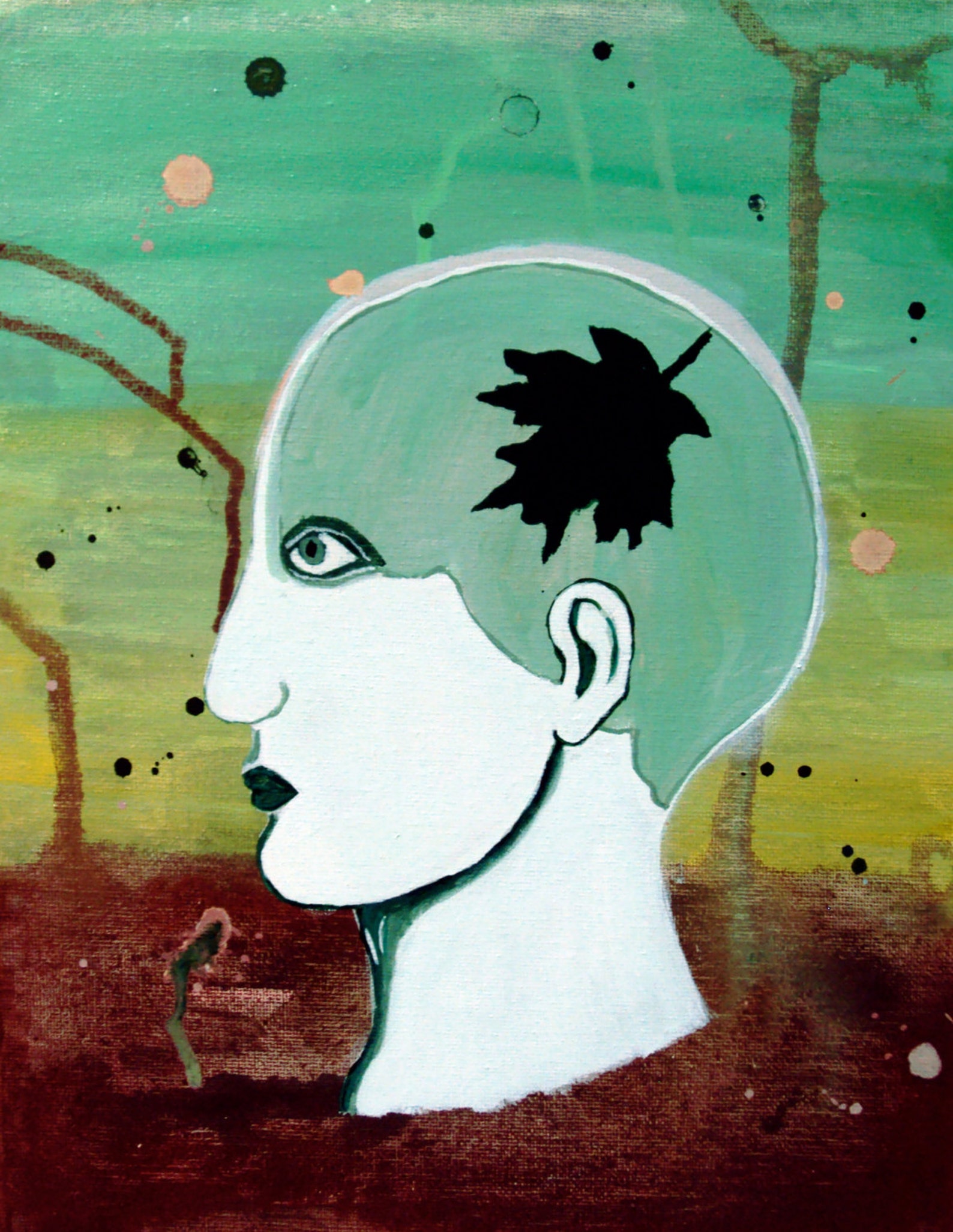 Surreal Head Painting Abstract Canvas Wall Art Neurology - Etsy