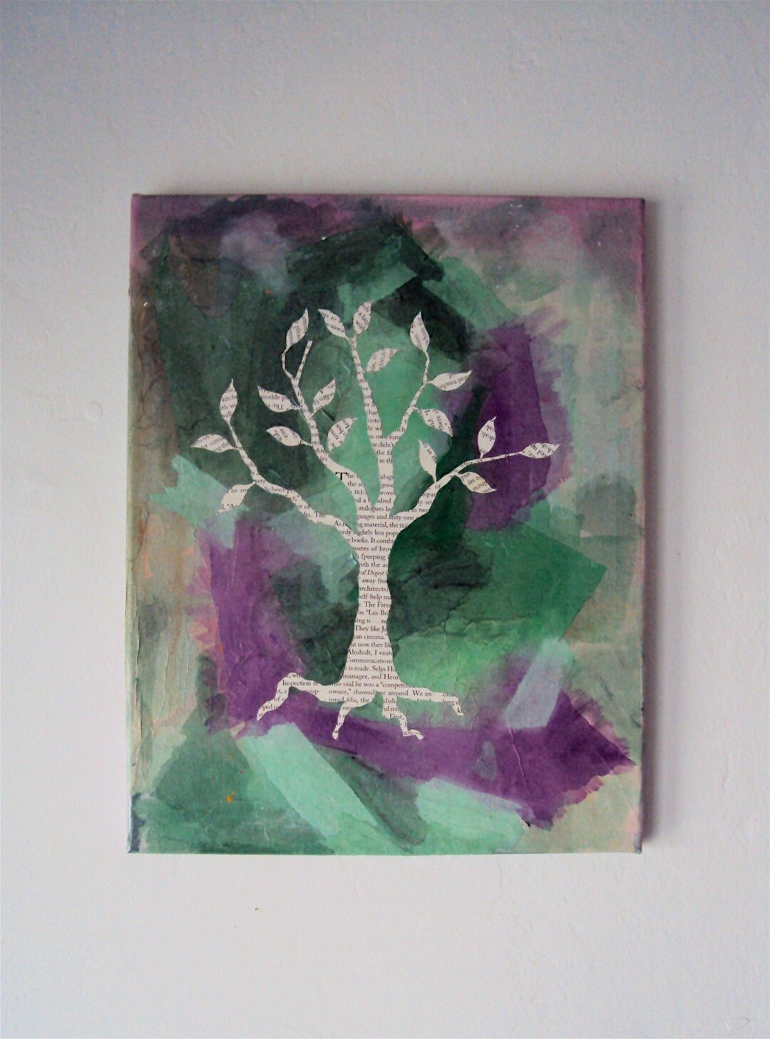 Bohemian Newspaper Tree - 11 X 14 Original Mixed Media Painting ...