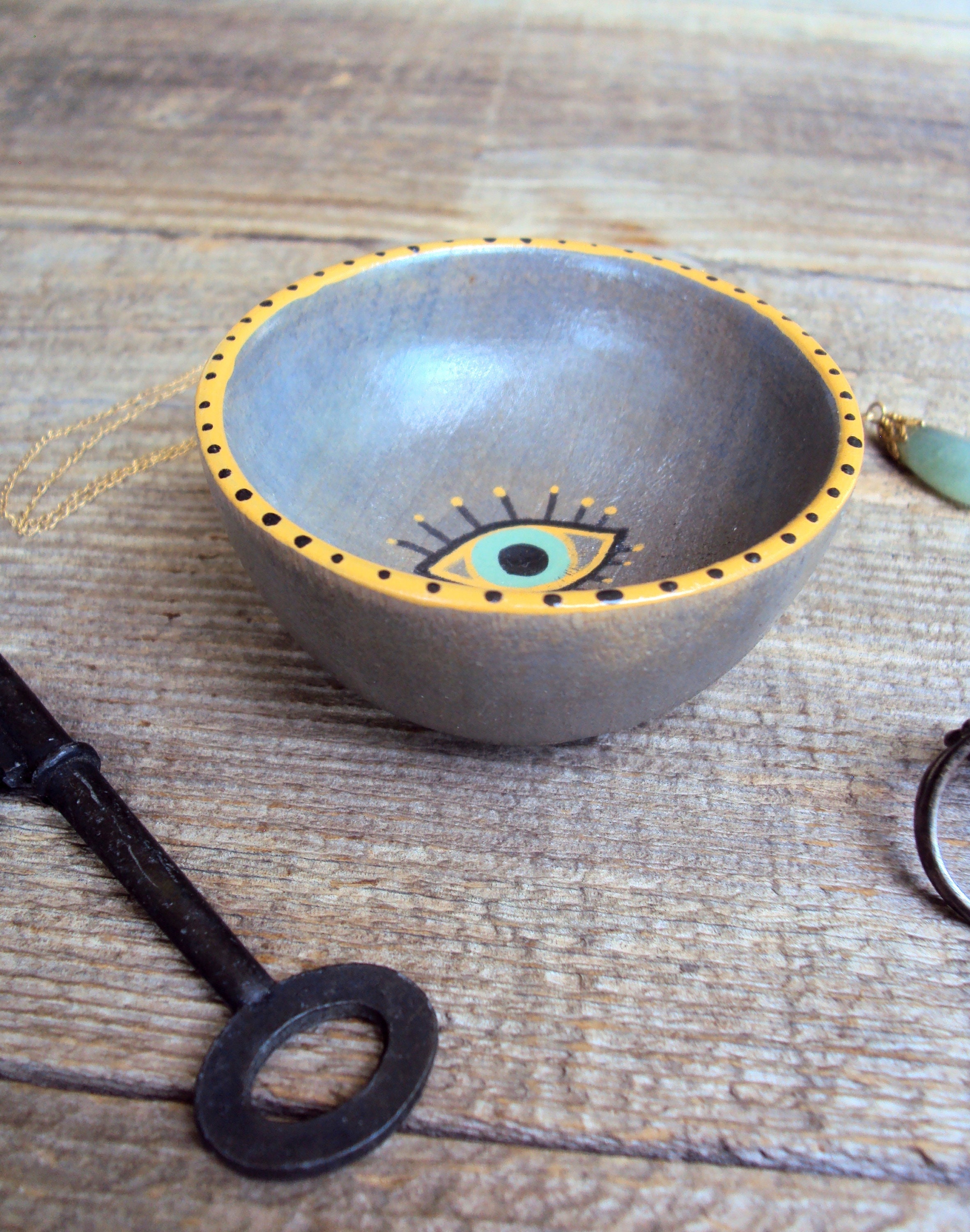 Evil Eye Ring Dish Modern Bohemian Gypsy Vanity Decor Art | Etsy