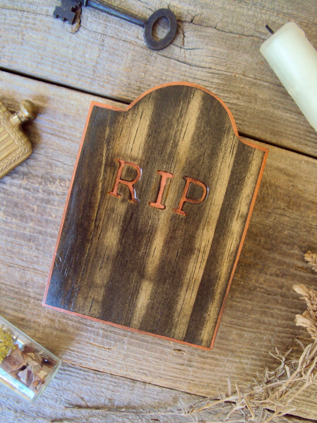 Pierre de tête de cimetière en cuivre/noir Pierre tombale en bois ...