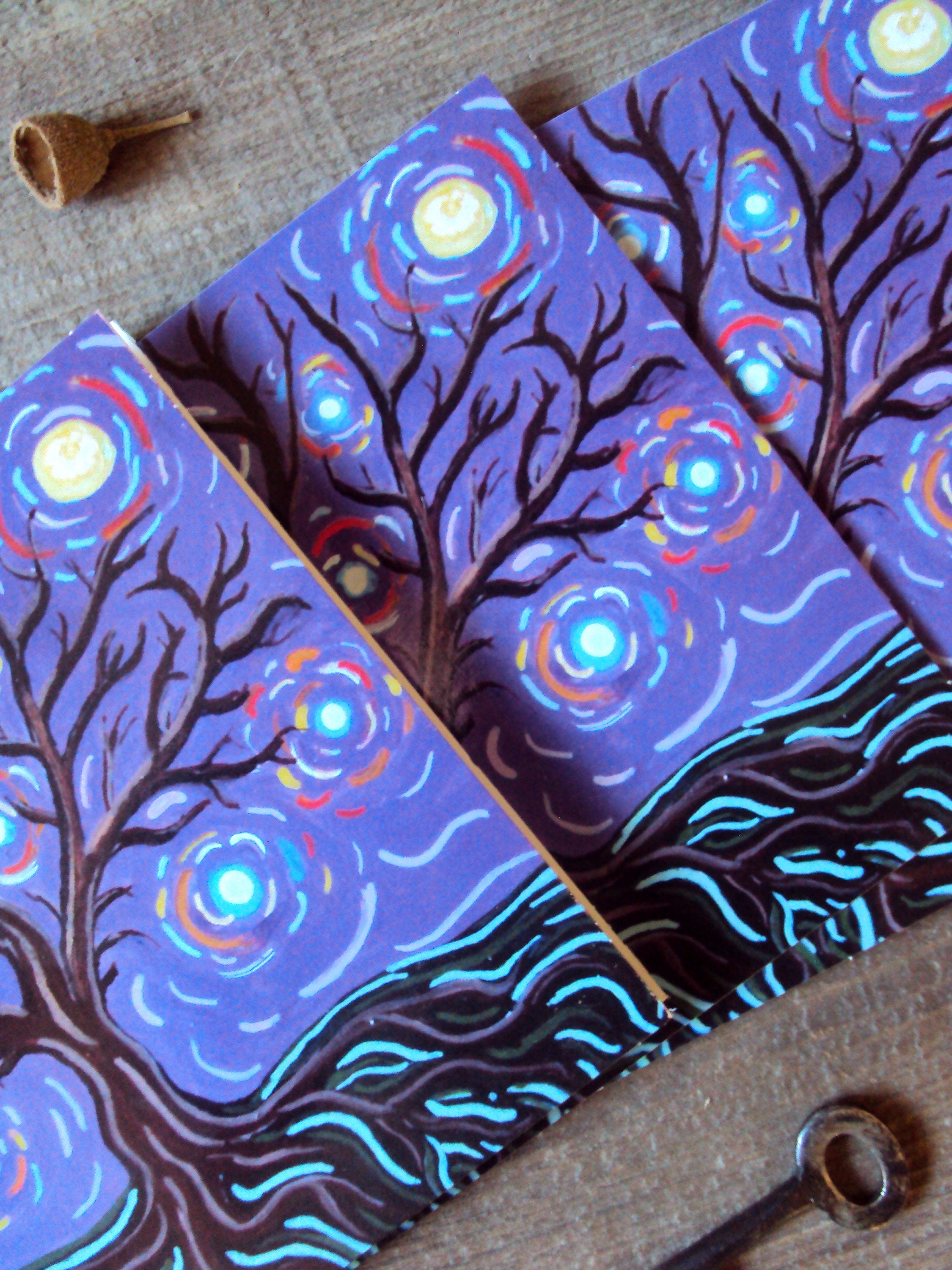 Folk Art Tree Oversized Greeting Card - Whimsical Blank Art Card ...